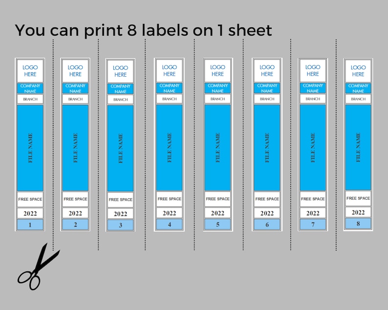 Printable Folder Back Labels: Excel & Google Sheets Template (digital ...