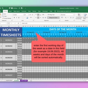 For Multiple Employees Monthly Time Chart, Employee Work Schedule ...