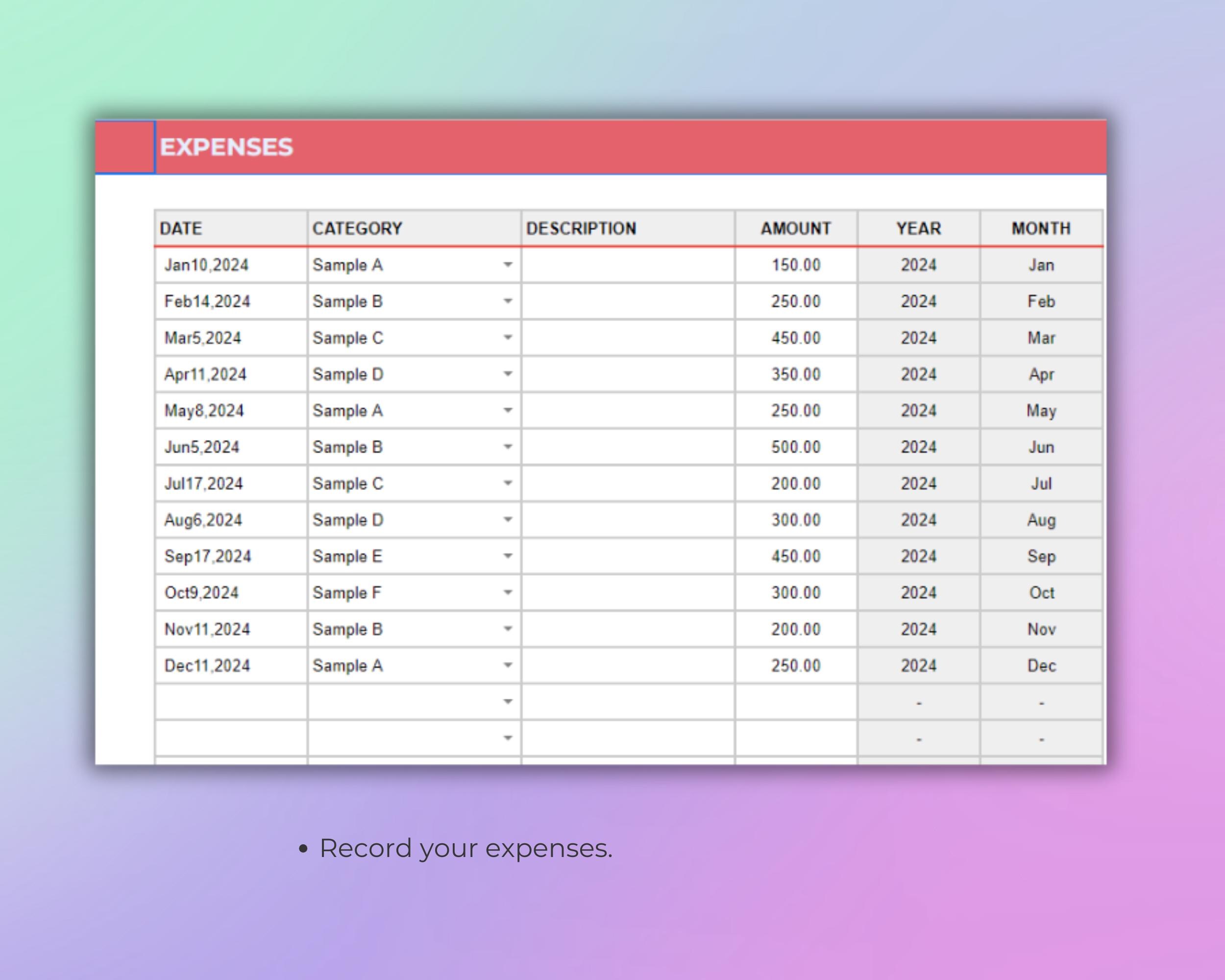 Easy Accounting Spreadsheet Simple Google Sheets Template for Small ...
