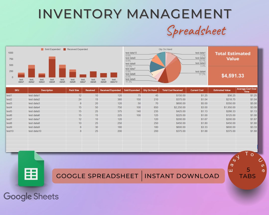 Inventory Tracker Inventory List Inventory Sheet Inventory Log - Etsy