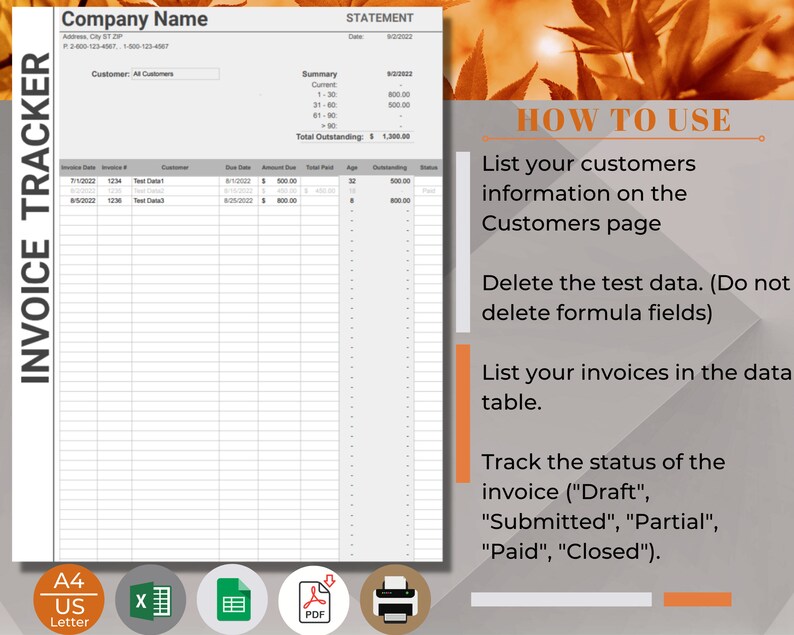 Invoice and Invoice Tracker Set of 2 Small Business Bundle - Etsy