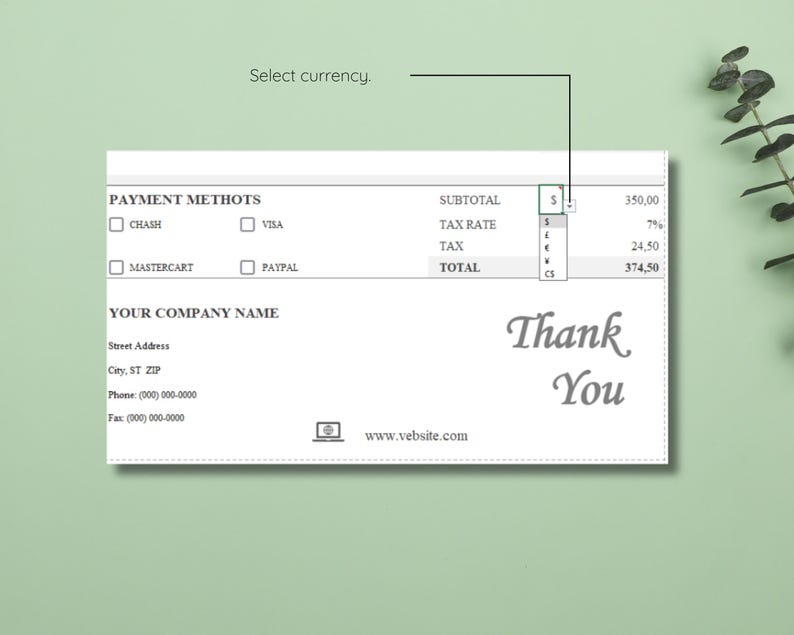 Printable Receipt Template: Editable Excel & Google Sheets (PDF) - Etsy