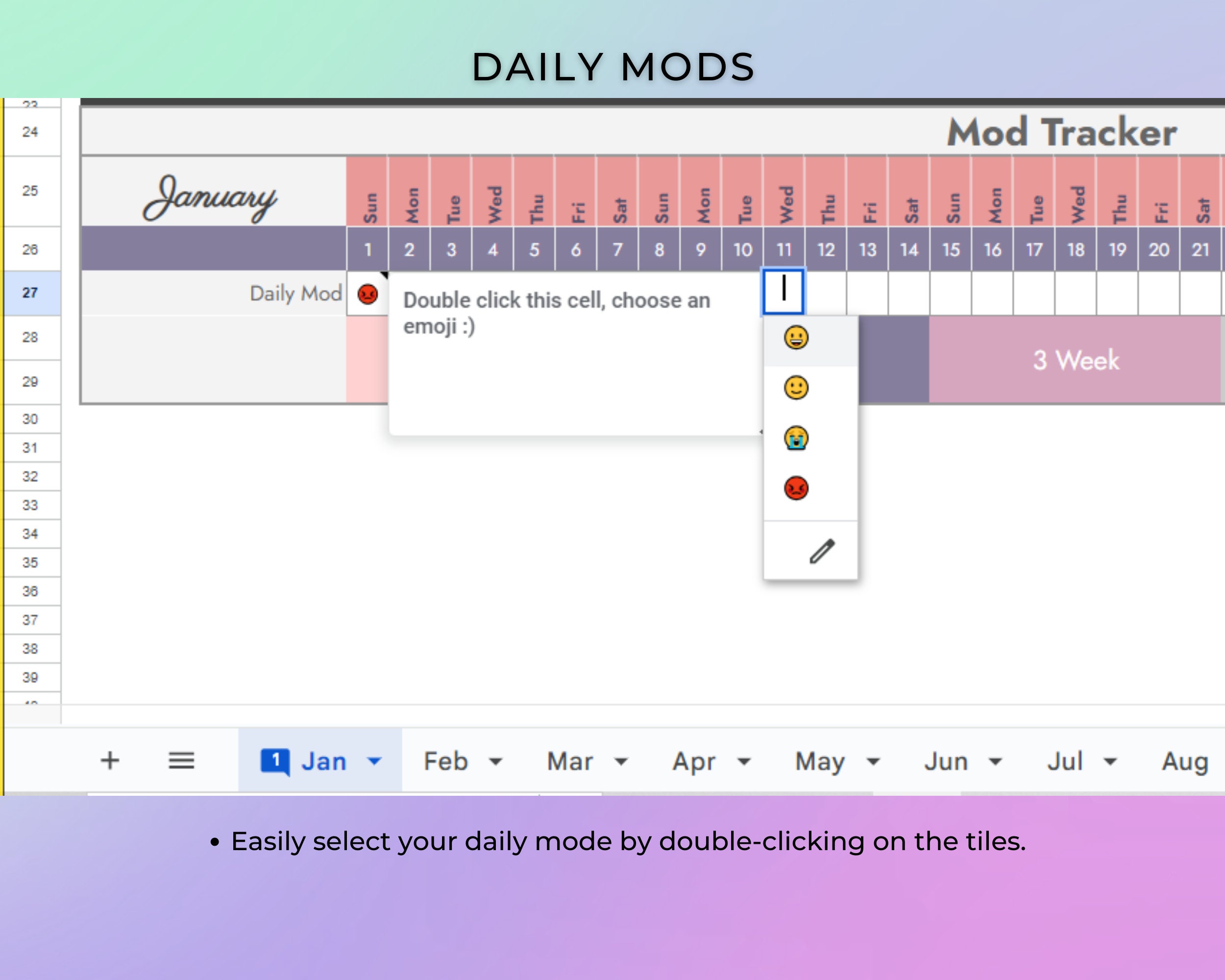 Habit Tracker Spreadsheet Google Sheets Daily Weekly Monthly Habit ...