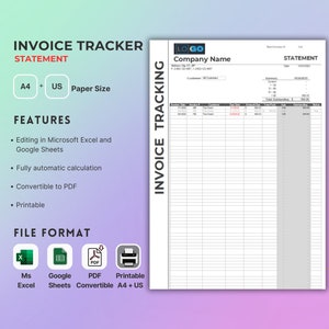 Invoice Tracker Easy to Use for Small Business, Google Sheets ...