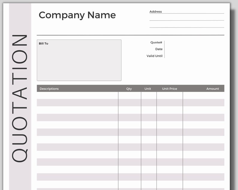 Quotation Template in Printable, Ready Pdf Format, Editable in Canva ...