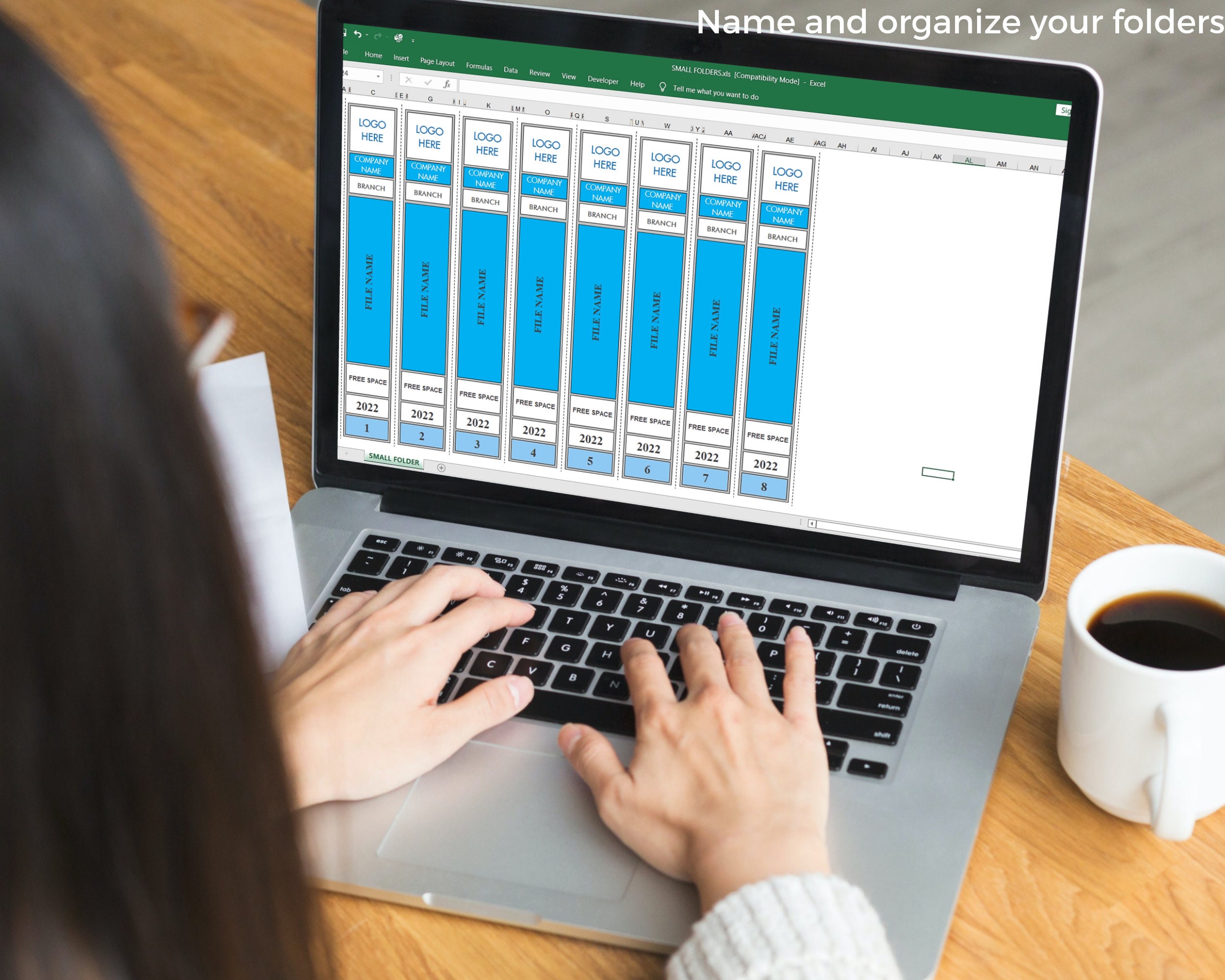 Printable Folder Back Labels: Excel & Google Sheets Template (digital ...