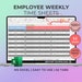 Weekly Time Employee Chart, Employee Work Schedule, Staff Planner ...