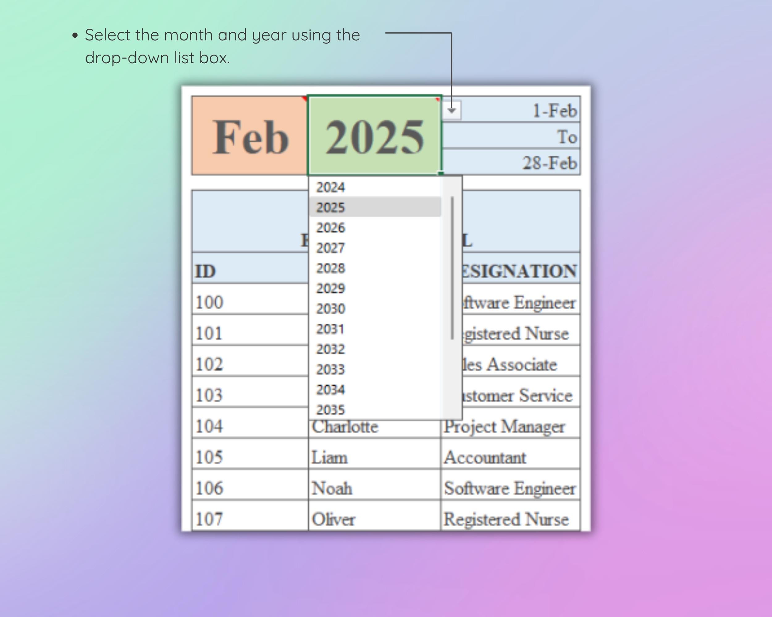 Microsoft Excel, Employee Attendance Template, Leave, Attendace Chart ...