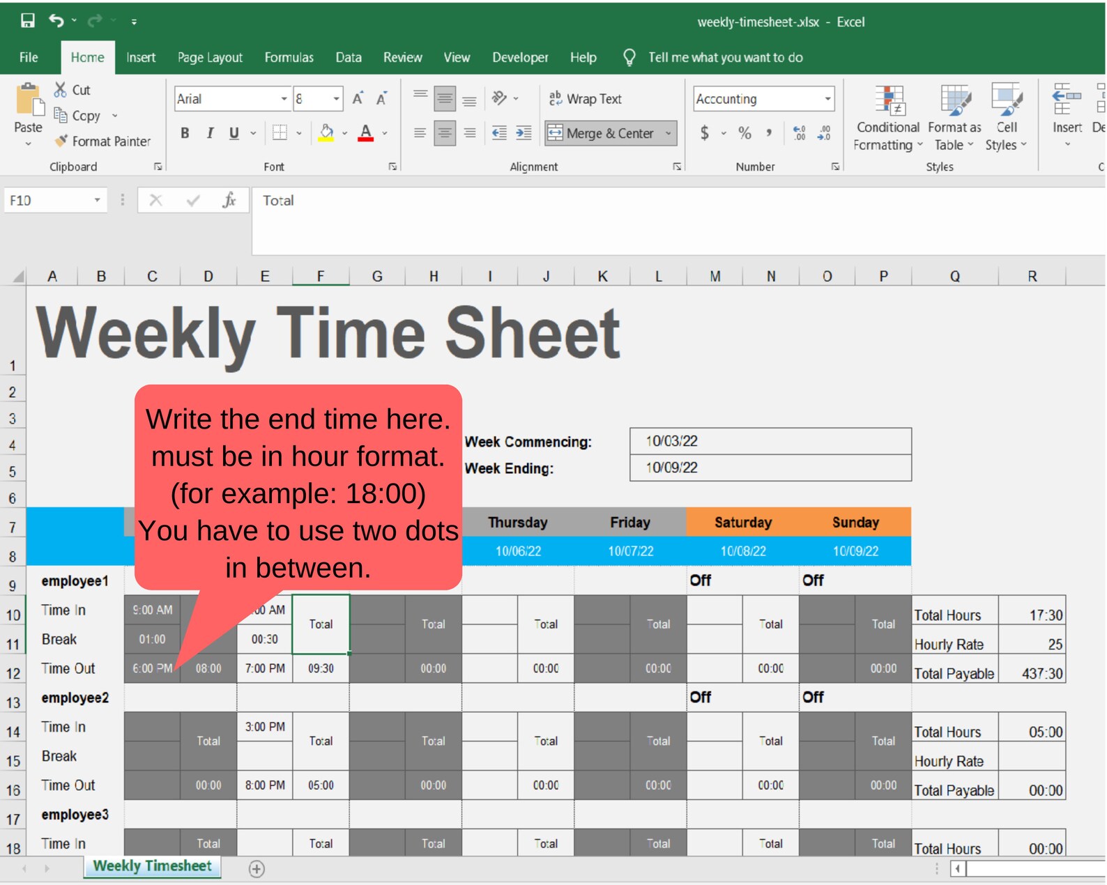 Weekly Timesheet for Multiple Employees Employee Table With - Etsy