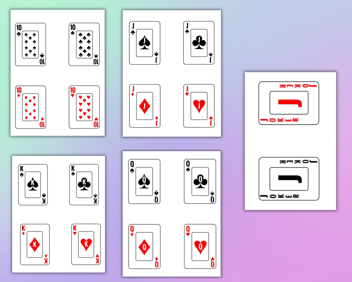 Printable Pokeno Cards 52 Unique, Printable Cards, Instant Download ...