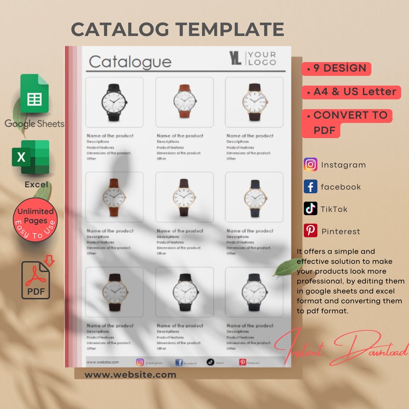 Excel Catalogue Product - Etsy UK
