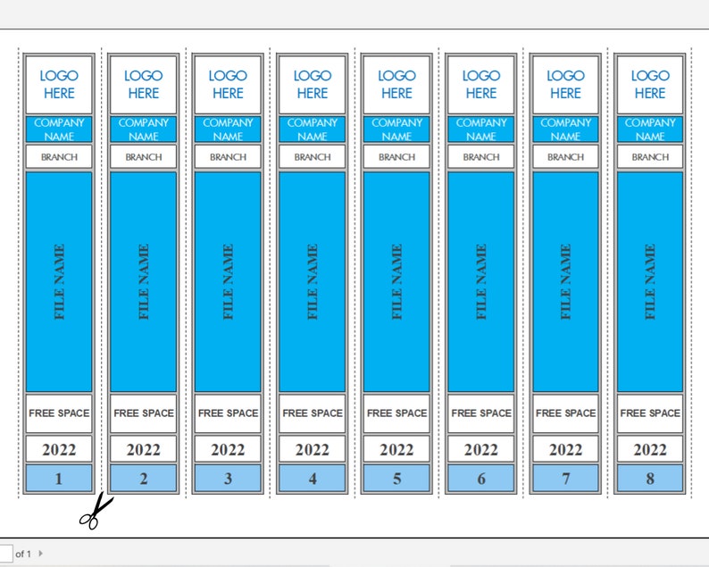 Printable Folder Back Labels: Excel & Google Sheets Template (digital ...
