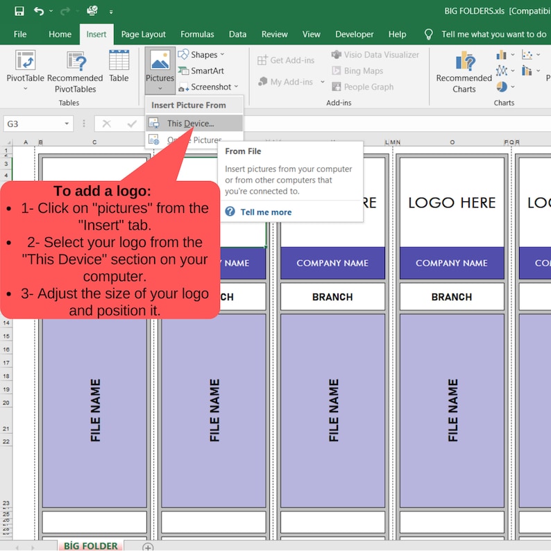 Etiqueta de carpeta plantilla de Excel descargar imprimir y - Etsy España