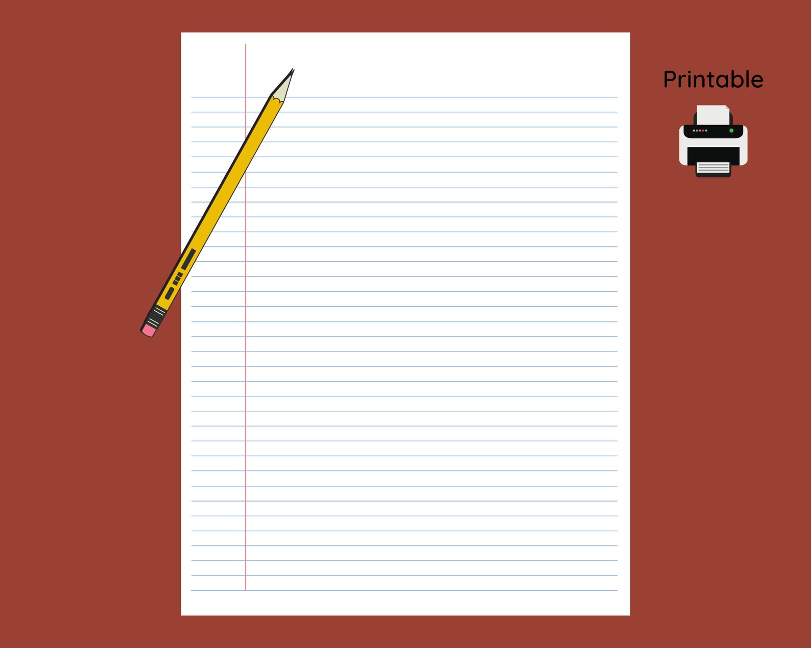 Printable Lined Paper College Ruled A4 US Letter PDF - Etsy