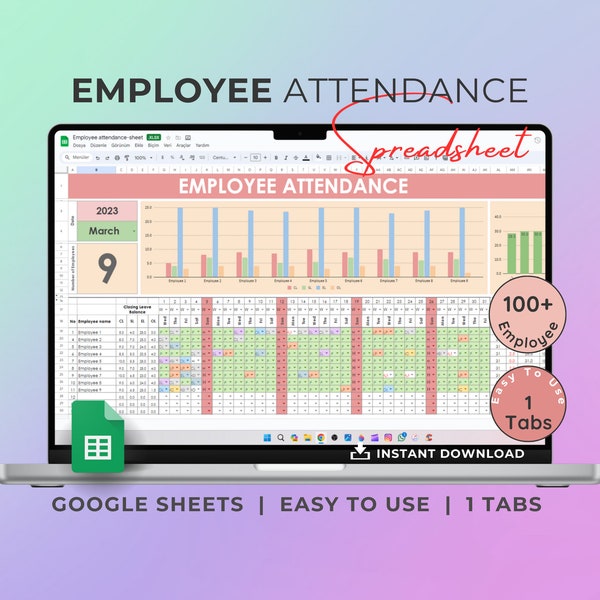 HR Employee Dashboard Template, Google Sheets Template, Employee Data ...