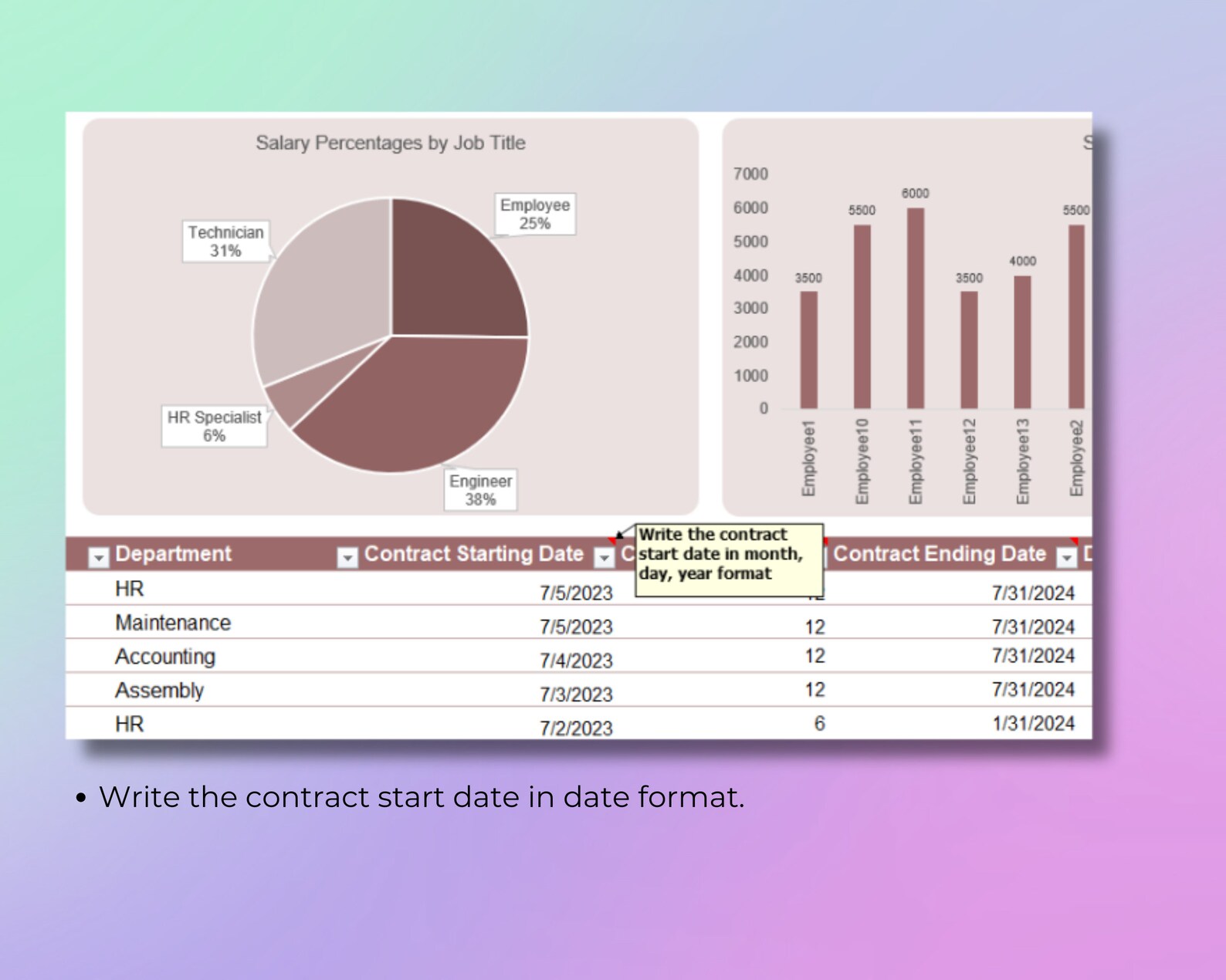 HR Employee Dashboard Template, Excel Templates, HR Employee Data ...