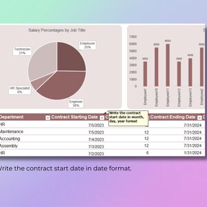 HR Employee Dashboard Template, Excel Templates, HR Employee Data ...