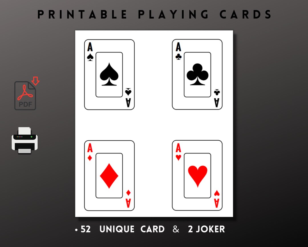 Printable Pokeno Cards 52 Unique Printable Cards Instant - Etsy