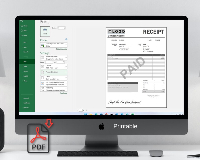 Plantilla de recibo en pdf listo para imprimir Para pequeñas - Etsy México