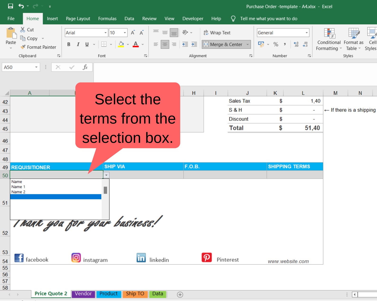 Advanced Purchase Order Form Template Google Sheets MS - Etsy