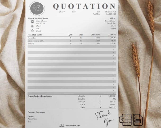 Automated Price List and Quote Template, Wholesale Product Pricing ...