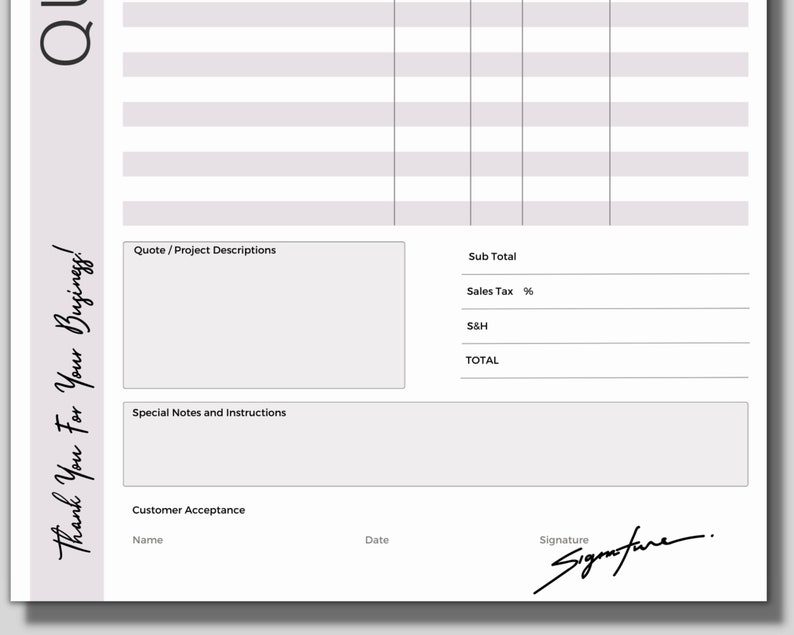 Quotation Template in Printable, Ready Pdf Format, Editable in Canva ...