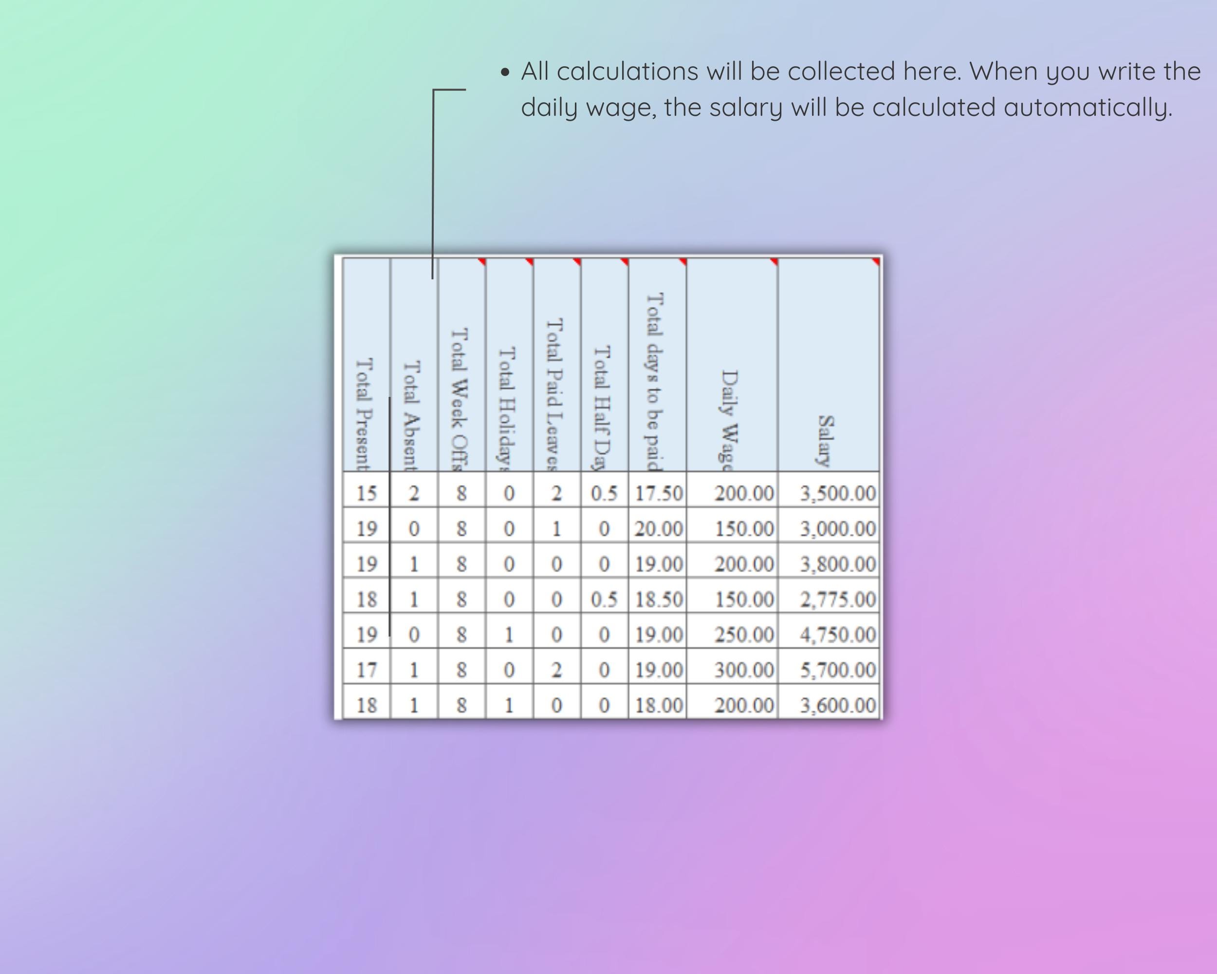 Microsoft Excel, Employee Attendance Template, Leave, Attendace Chart ...