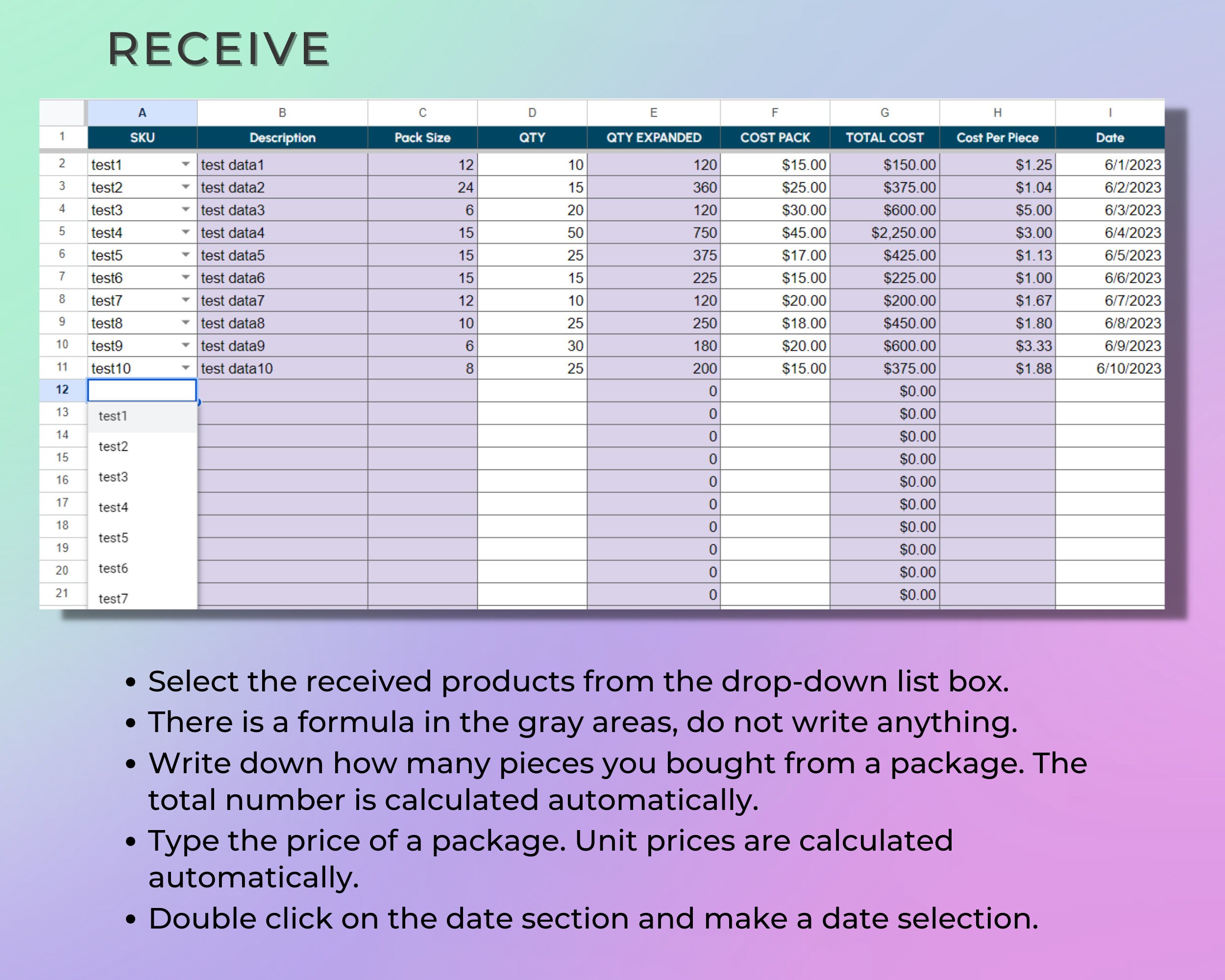 Inventory Tracker, Inventory List Inventory Sheet Inventory Log ...