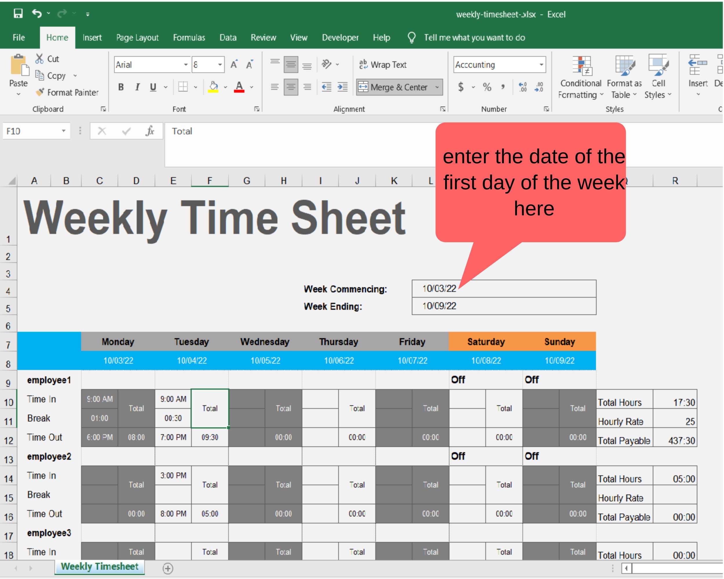 Weekly Timesheet for Multiple Employees Employee Table With - Etsy UK