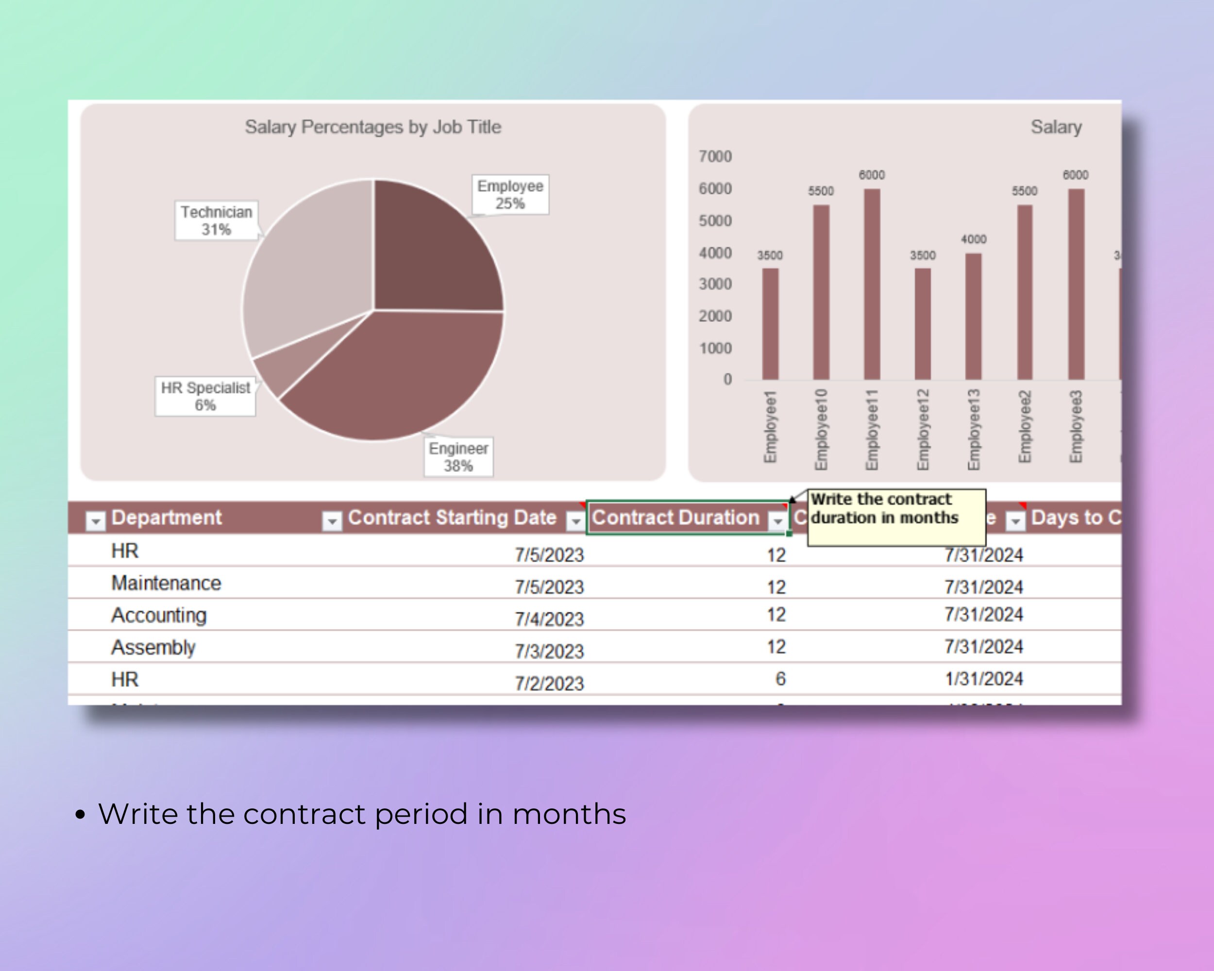 HR Employee Dashboard Template, Excel Data Tracker (excel File ...