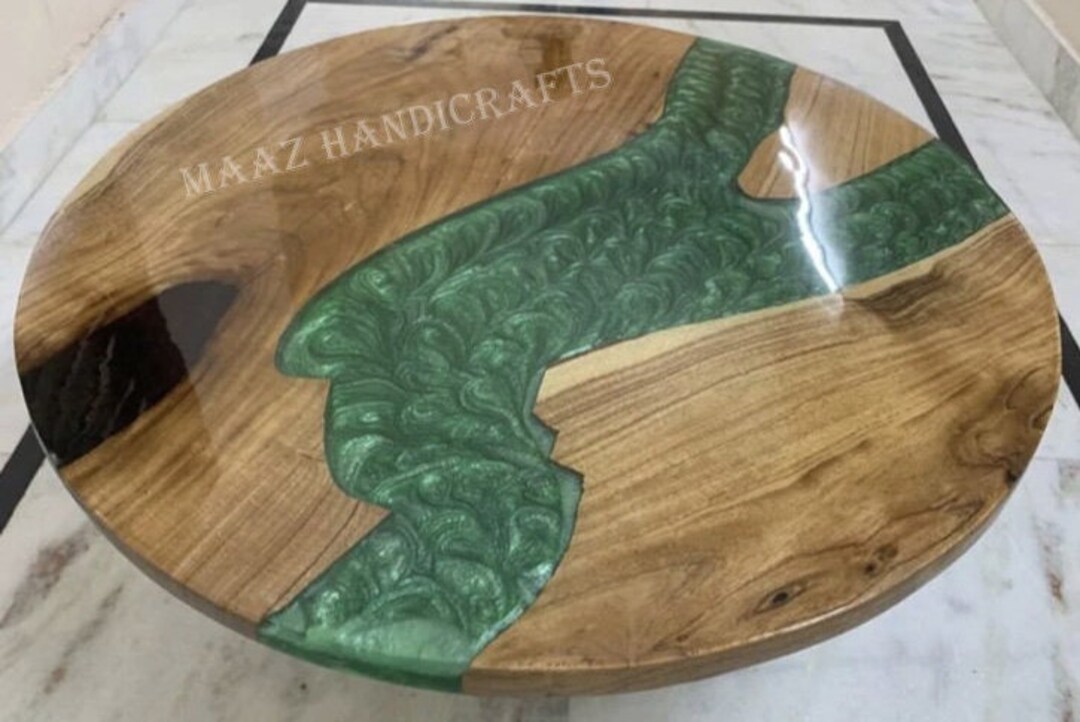 Epoxy Table, Round Epoxy Dining Table, Custom 60X60'' Round Walnut Wood ...