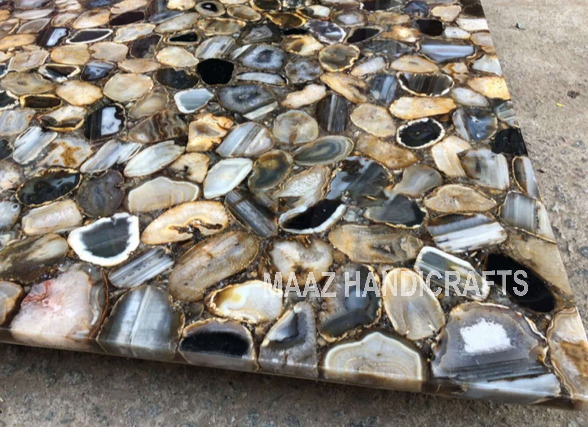 Agate Table Top, Crystal Dining Table, Agate Stone Side Table, Agate ...