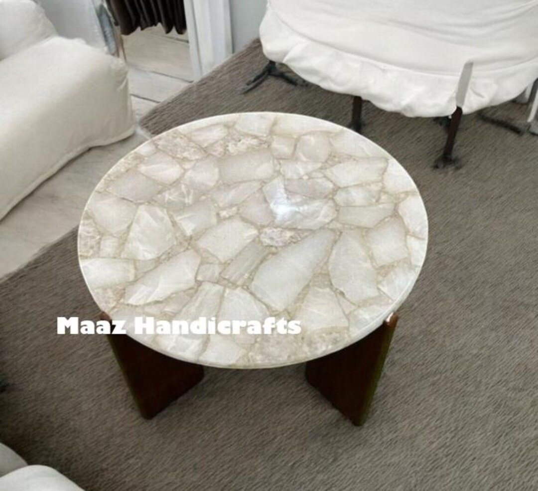 White Quartz Coffee Table Quartz Center Table Sofa Table for Home Decor ...