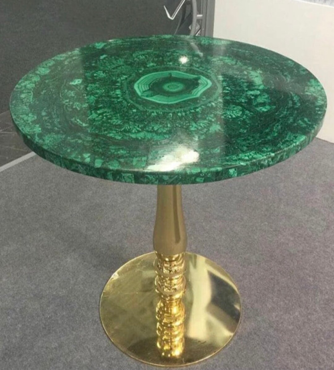 Round Malachite Table Top, Malachite Coffee Table, Malachite Dining ...