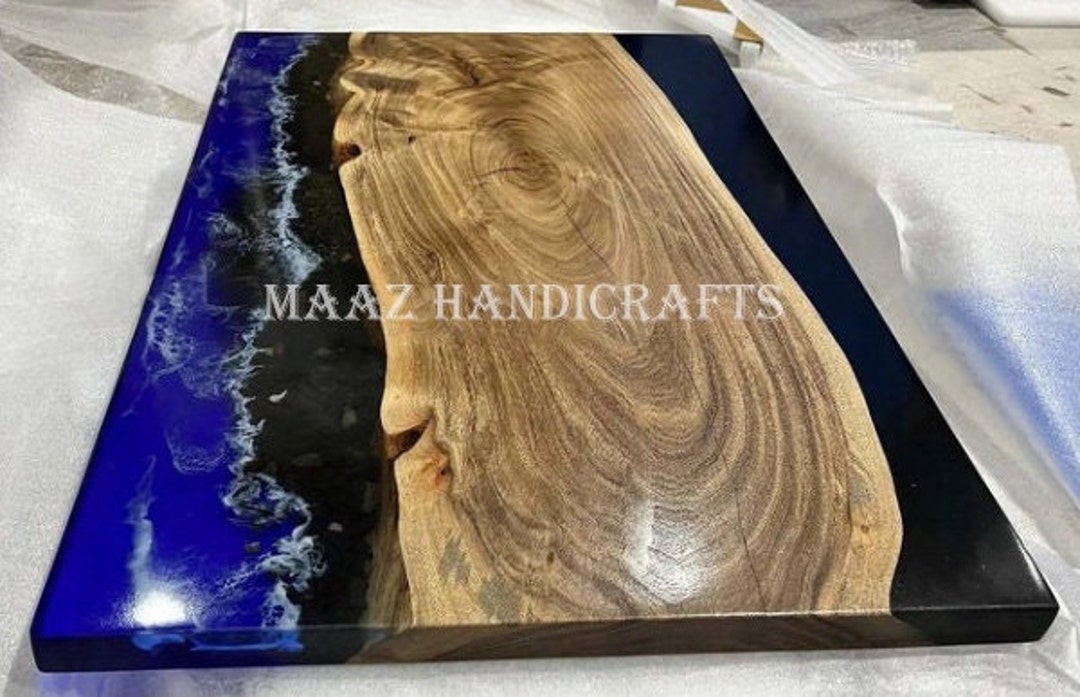 Blue Epoxy Table Wood Table Custom Dining Table Epoxy - Etsy