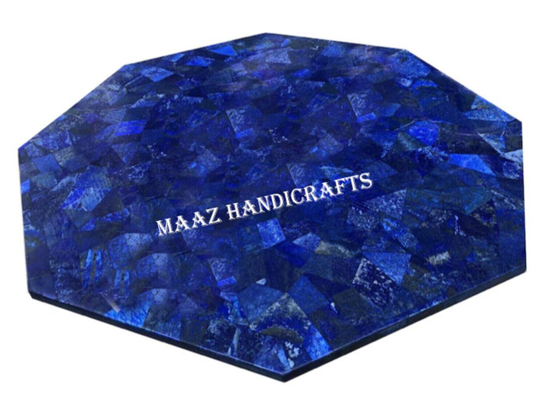 Elegant Lapis Lazuli Dining Table, Marble Center Table Top Random Art Lapis Lazuli Gemstone ...