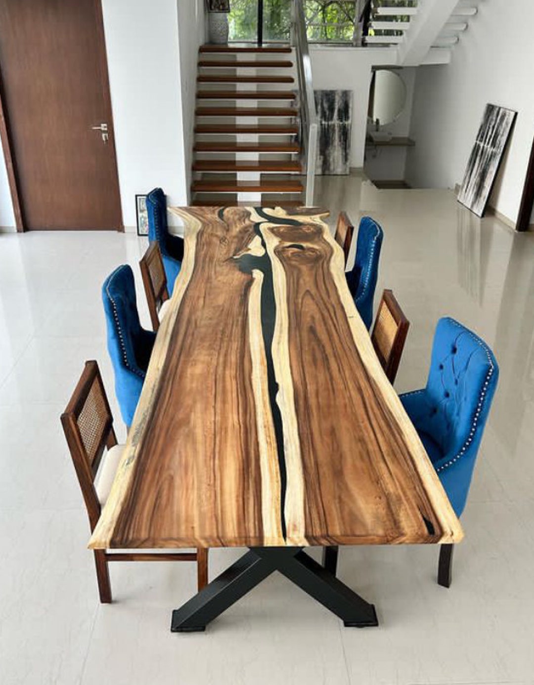 Live Edge Epoxy Table Top 8 Seater Epoxy Dining Table Top Home Decor - Etsy