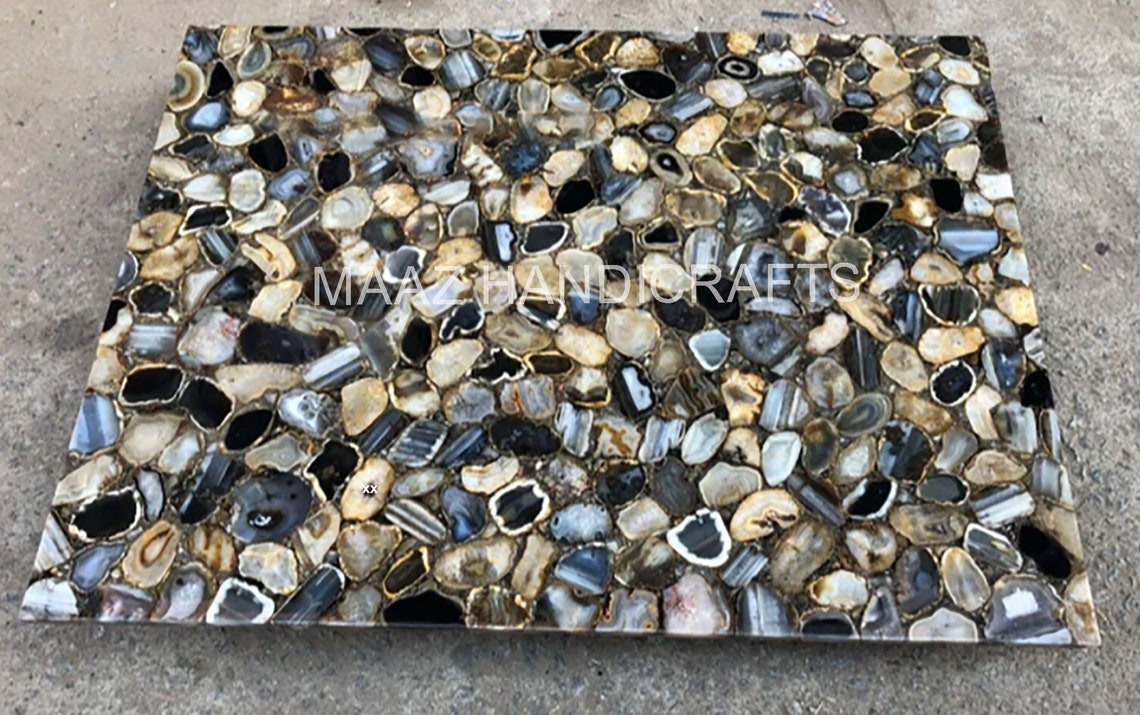 Agate Table Top, Crystal Dining Table, Agate Stone Side Table, Agate ...