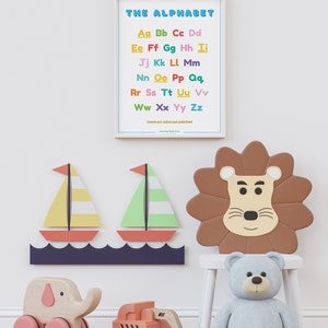Colourful Alphabet Poster With Highlighted Vowels, Educational Wall Art ...