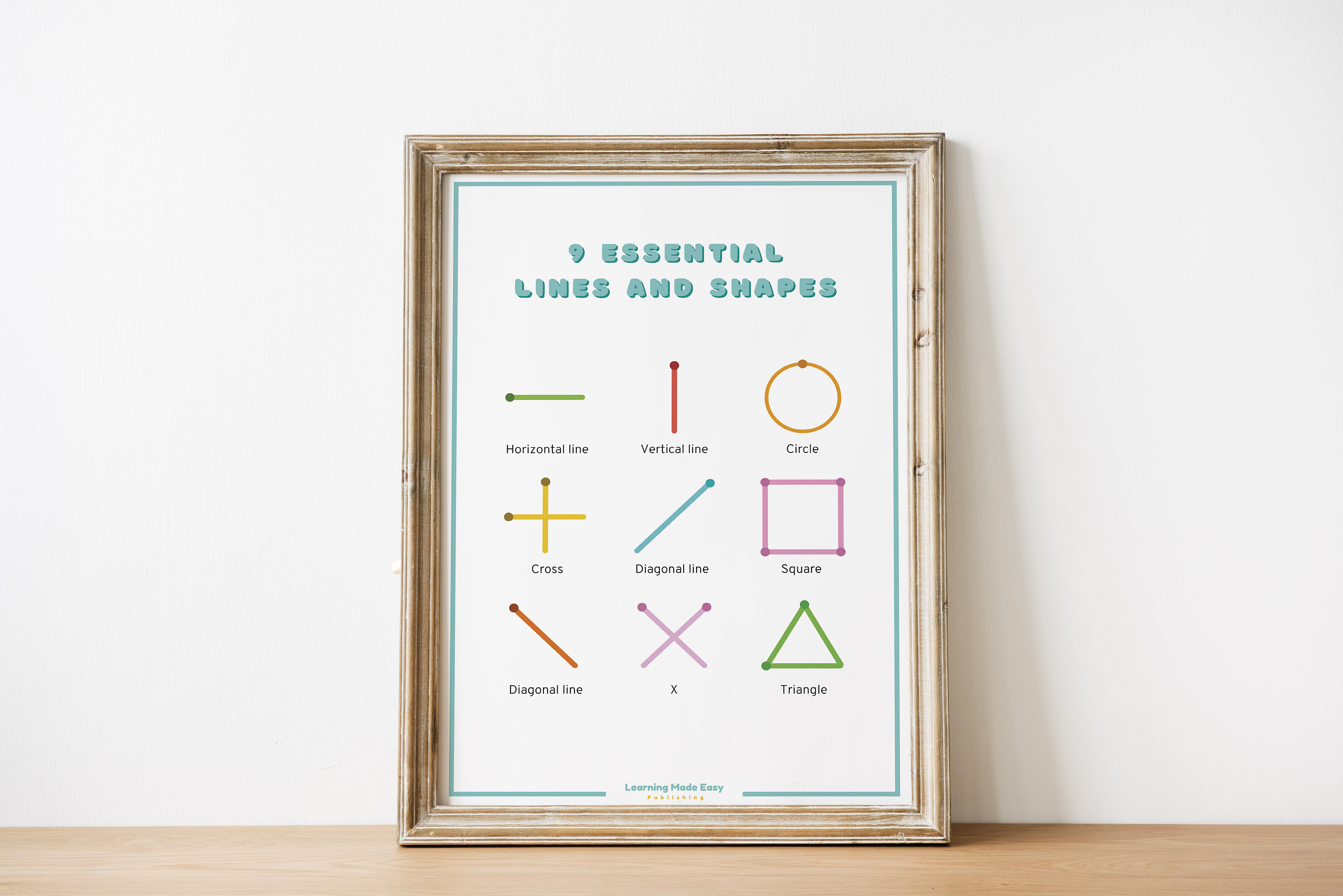 Pre Writing Lines and Shapes Handwriting Poster, Educational Print ...