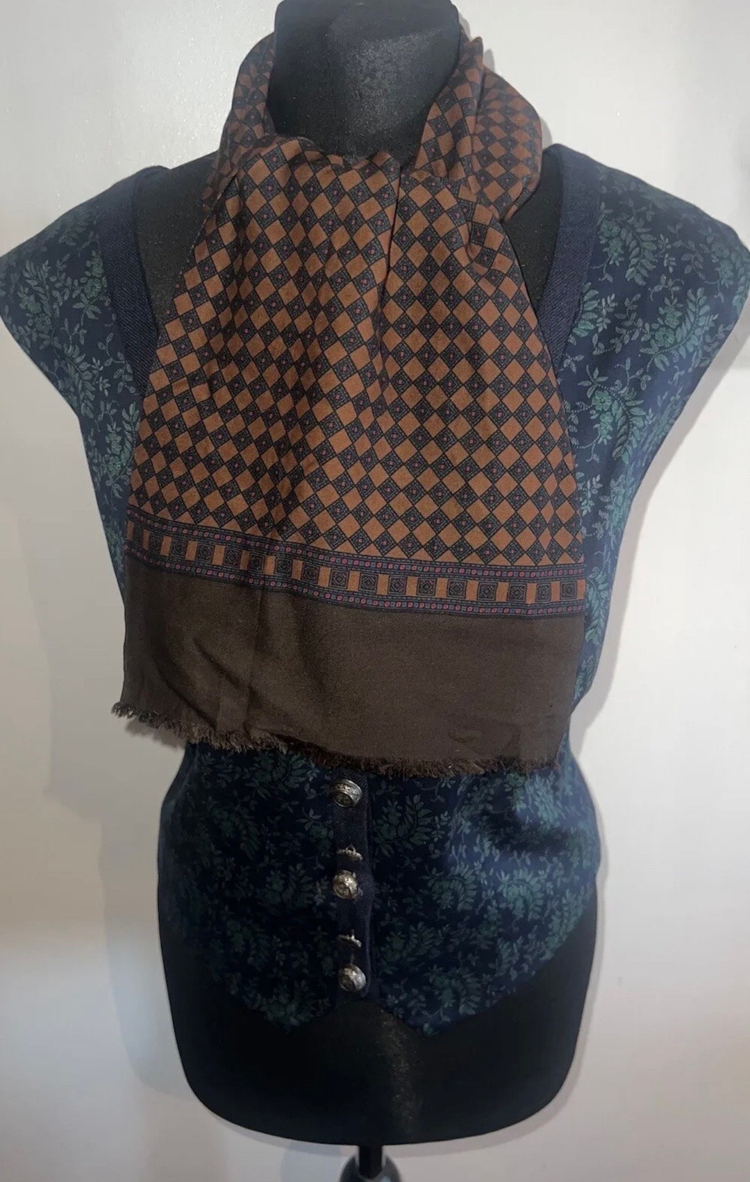 Vintage Retro Rare Original 70s Cotton Style Unisex Mod Scarf / Neck ...