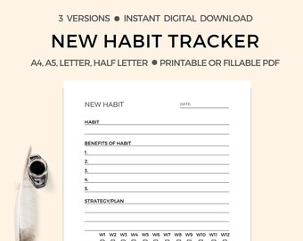 12 Week Habit Tracker - Etsy