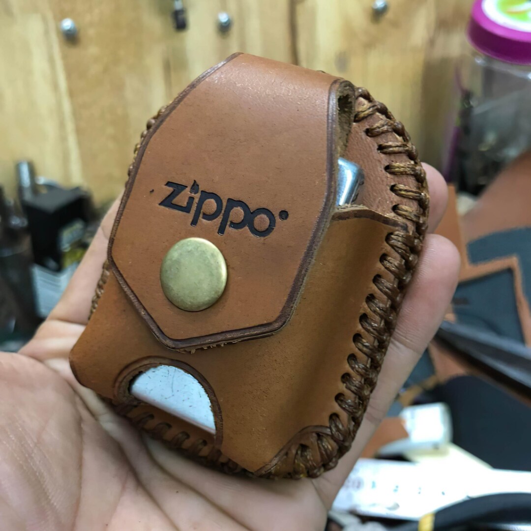 Personalized Leather Zippo Case, Leather Zippo Pouch, Leather Lighter ...