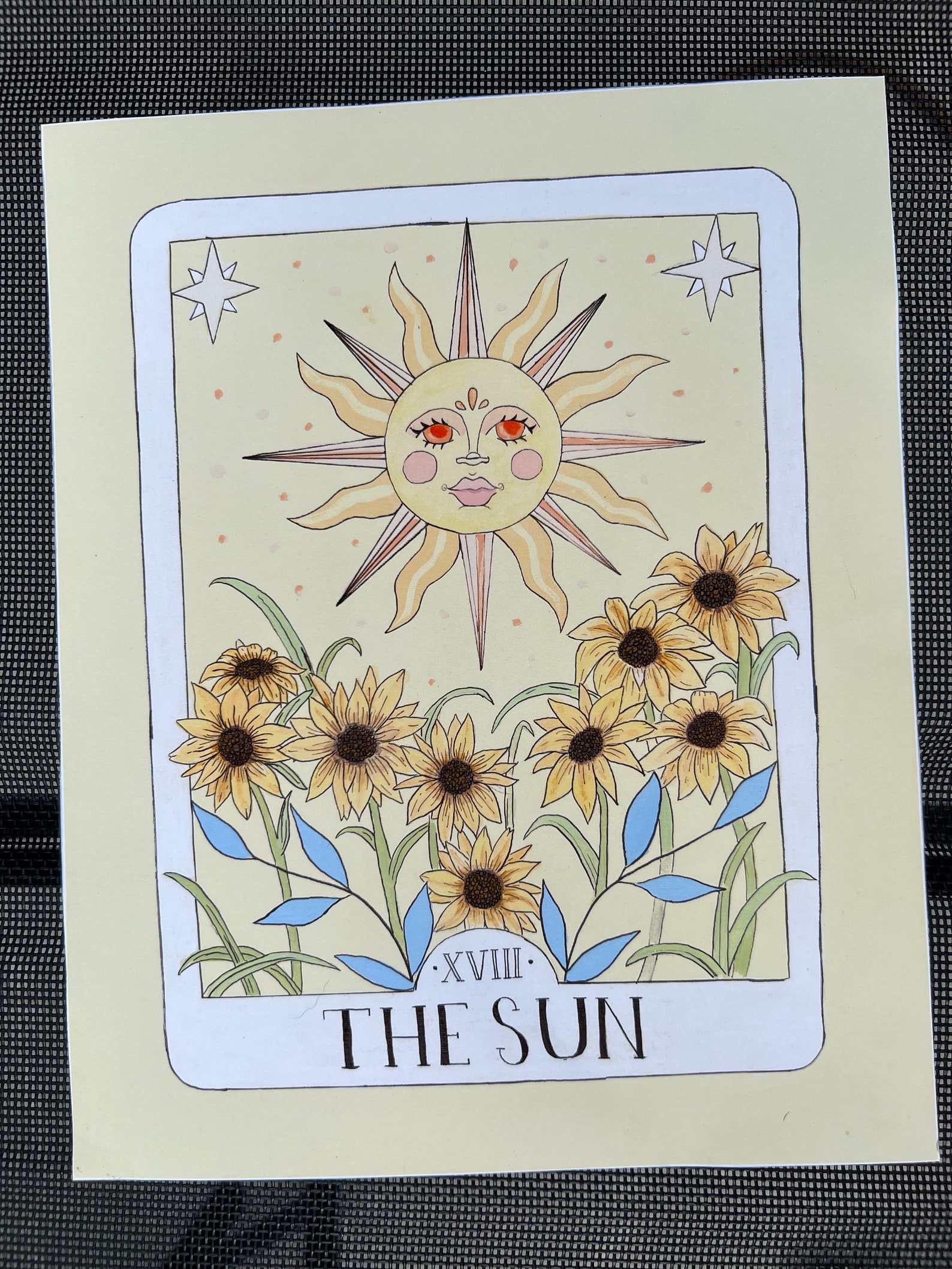 The Sun Tarot Card Pastel Wall Art - Etsy