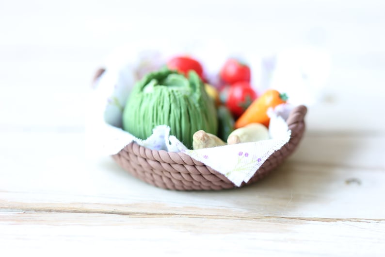 Vegetable Harvest Doll-sized Veggies Miniatures in a Basket Mini ...
