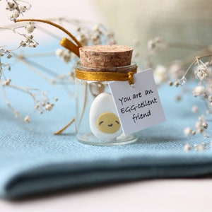 Cheerful Miniature Boiled Egg in a Bottle - Funny Adorable ...