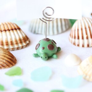 Turtle Figurine Custom Birthday Holiday Name Place Card Holders Table ...
