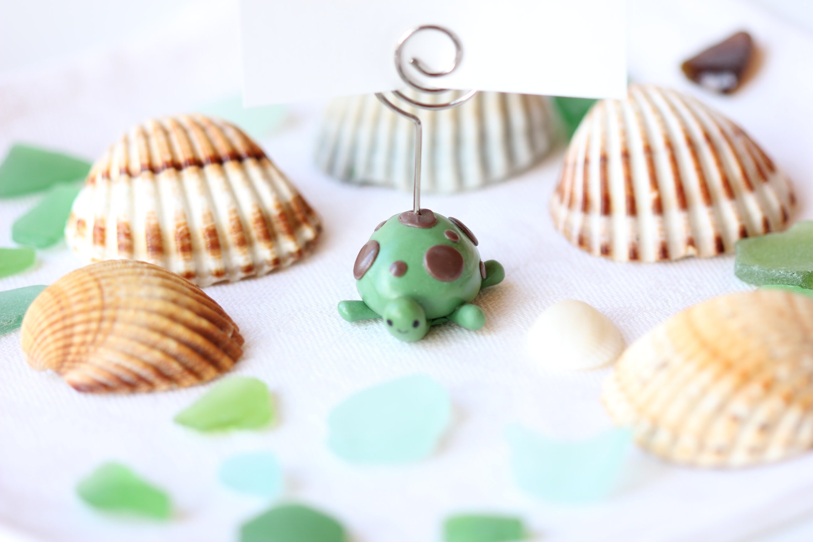 Turtle Figurine Custom Birthday Holiday Name Place Card Holders Table ...