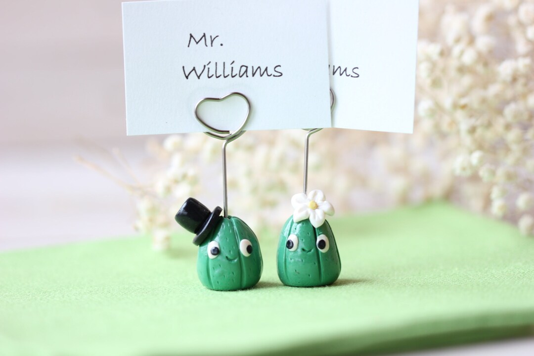Prickly Pair Wedding Card Holders Bride and Groom Cacti Guests Seating ...