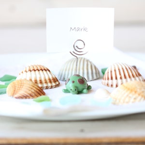 Turtle Figurine Custom Birthday Holiday Name Place Card Holders Table ...